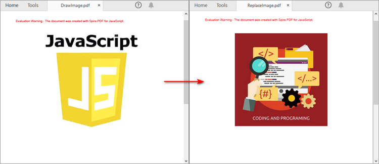 Add, Replace or Remove Images in PDF with JavaScript in React