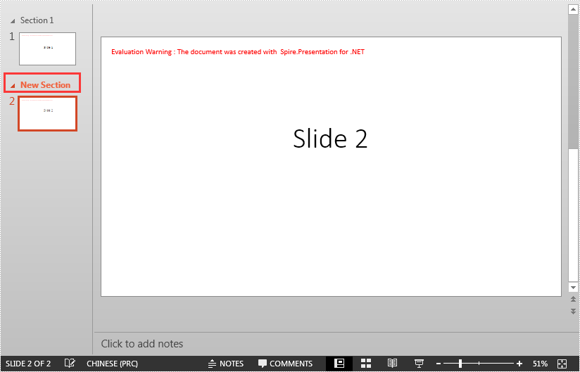 Add a Section in PowerPoint in C#, VB.NET