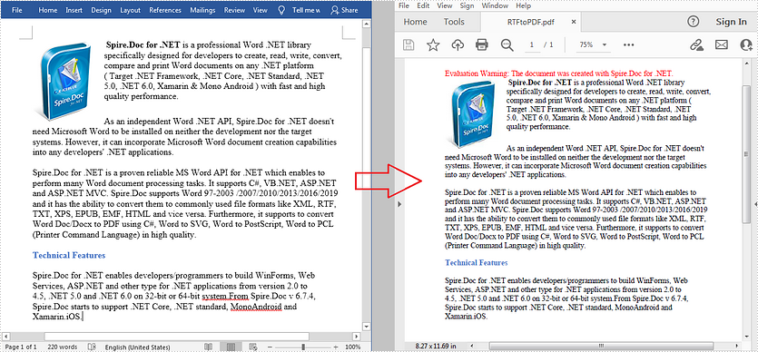 C VB NET Convert RTF To PDF