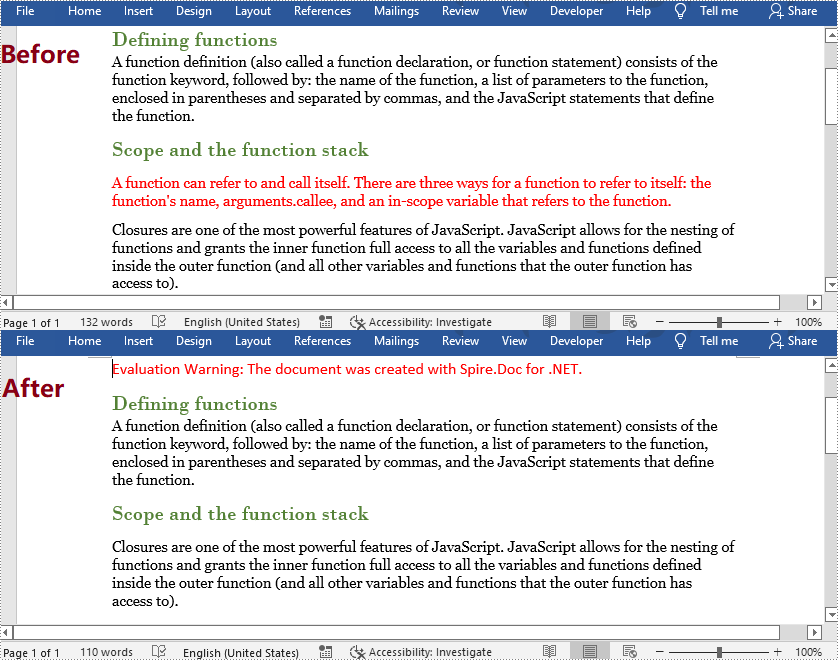 C VB NET Remove Paragraphs In A Word Document