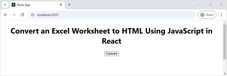 Convert Excel to HTML and Vice Versa with JavaScript in React