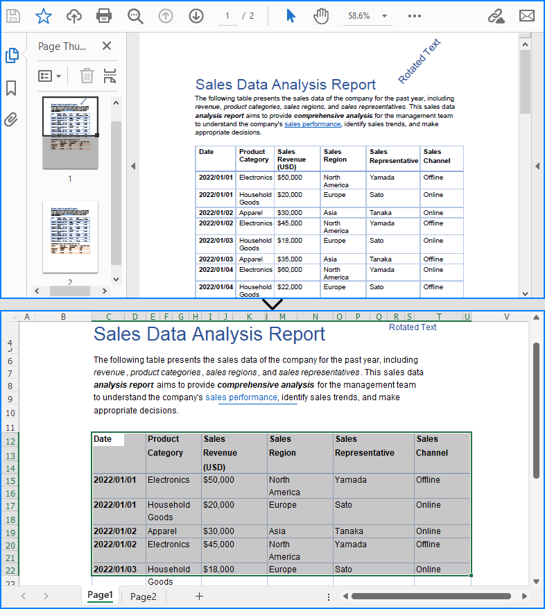 Convert Pdf To Excel Using Javascript In React