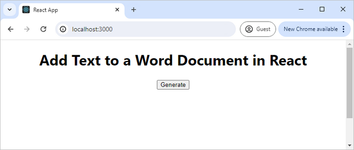 Create Word Documents with JavaScript in React