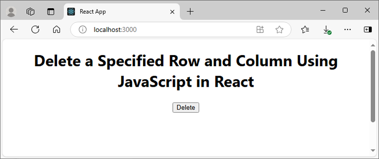 Delete Rows and Columns from Excel with JavaScript in React