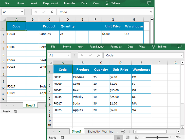 Delete Rows and Columns from Excel with JavaScript in React
