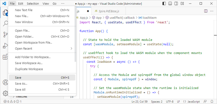 How to Integrate Spire.PDF for JavaScript in a React Project