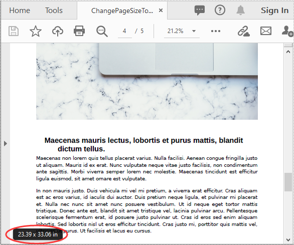 Java Change PDF Page Size