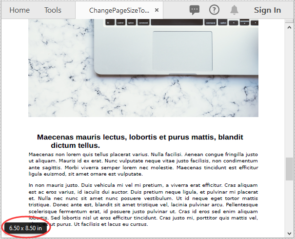 Java Change PDF Page Size