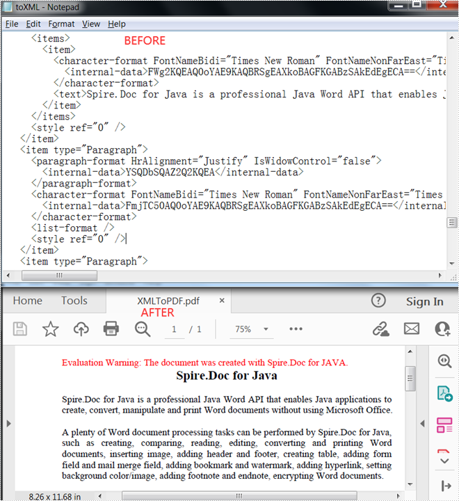 Java Convert XML To PDF