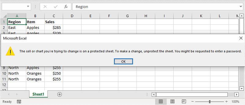 Java Lock Specific Cells In Excel