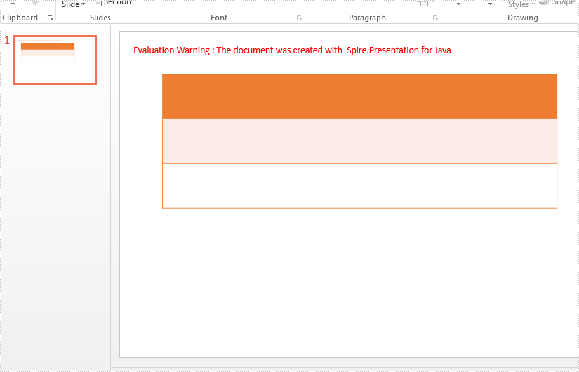 Java Set Table Style For The PowerPoint Table