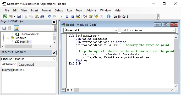 Come impostare l'area di stampa in Excel: Manuale, VBA e Python